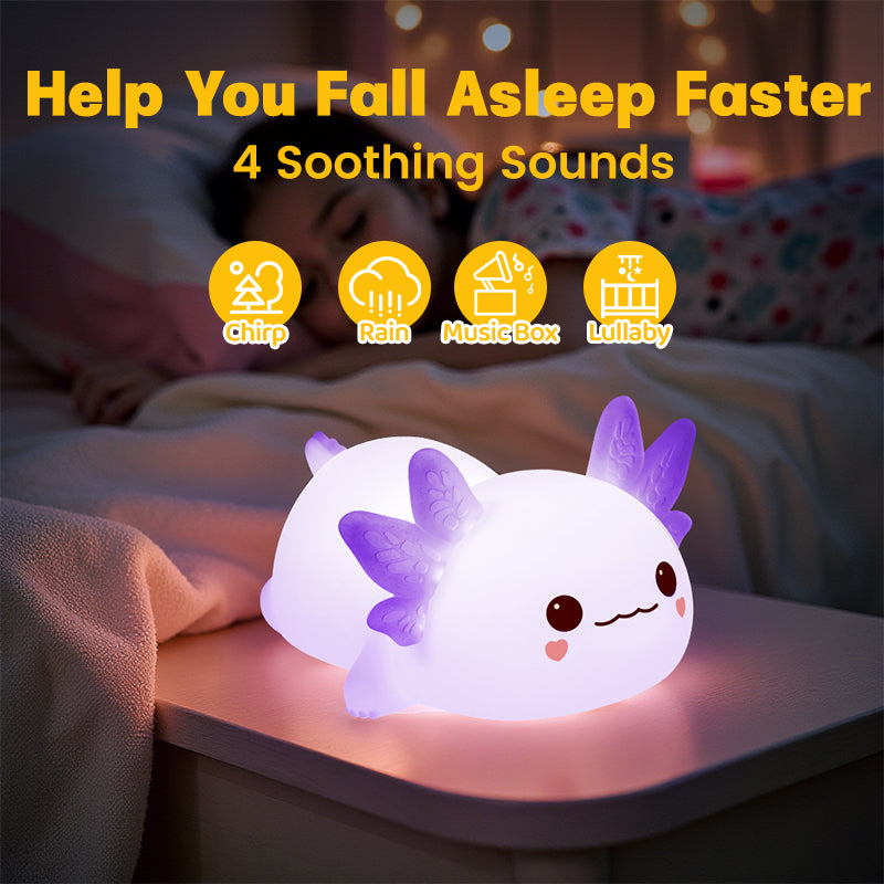Axolotl LED Squishy Tap Tap Night Light, HUGGWAII Silicone Axolotl Lamp ...