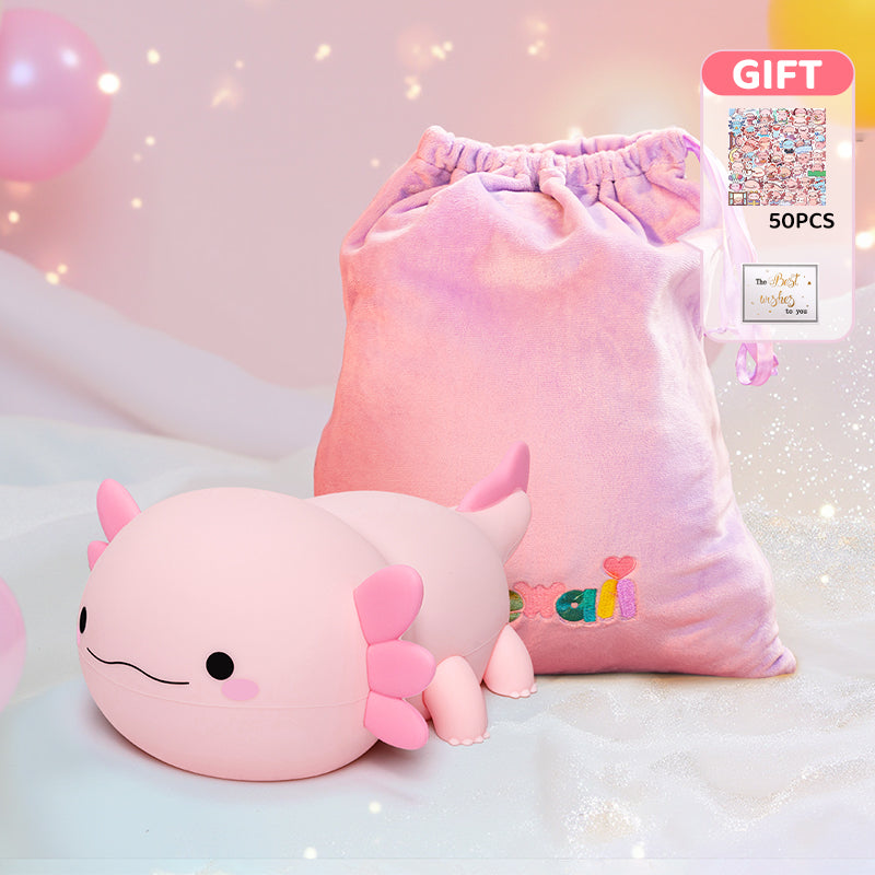 Axolotl LED Squishy Tap Tap Night Light, HUGGWAII Silicone Axolotl Lamp ...