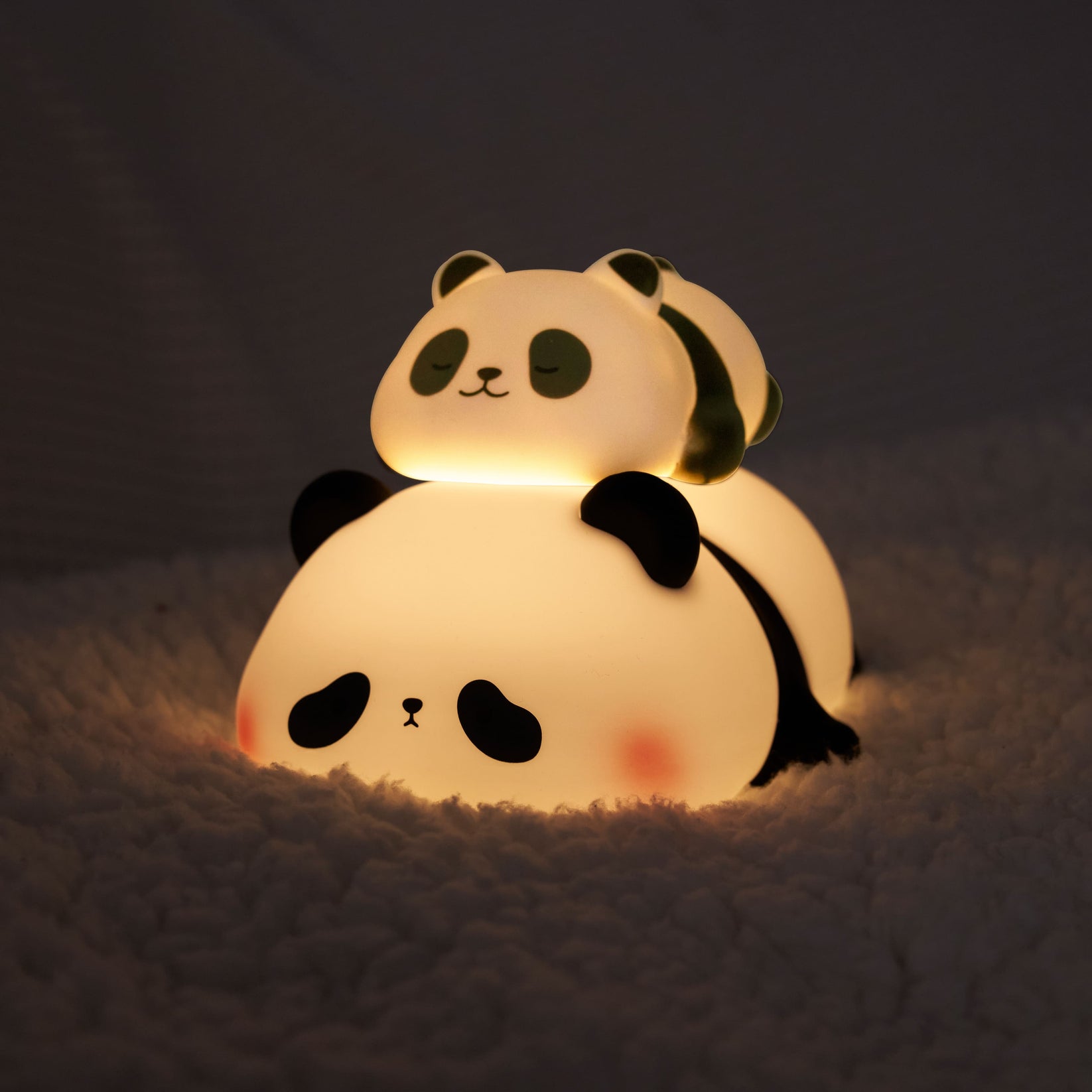 Cute Panda Lamp LED Squishy Animal Tap Tap Night Light with USB Powered ...