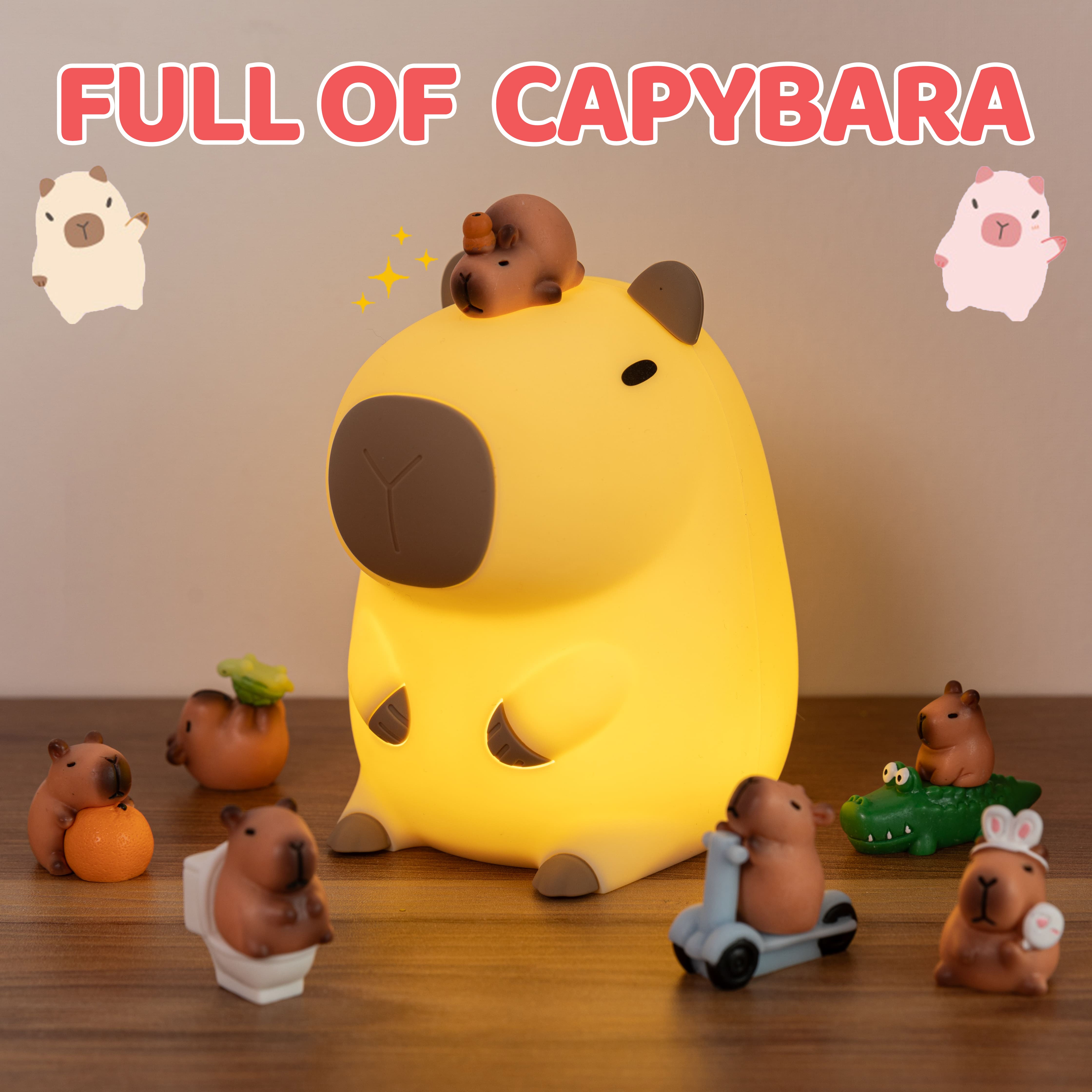 Huggwaii: Cute Squishy Night Lights & lamps | Capybara, Axolotl, Otter
