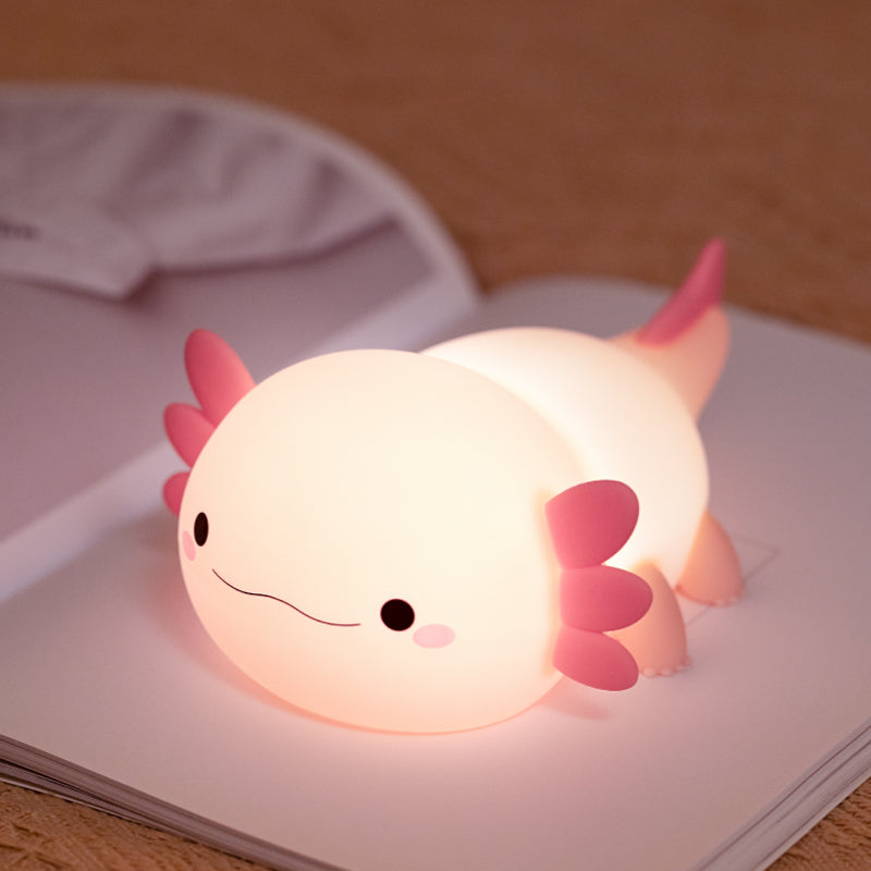Axolotl LED Squishy Tap Tap Night Light, HUGGWAII Silicone Axolotl Lamp ...