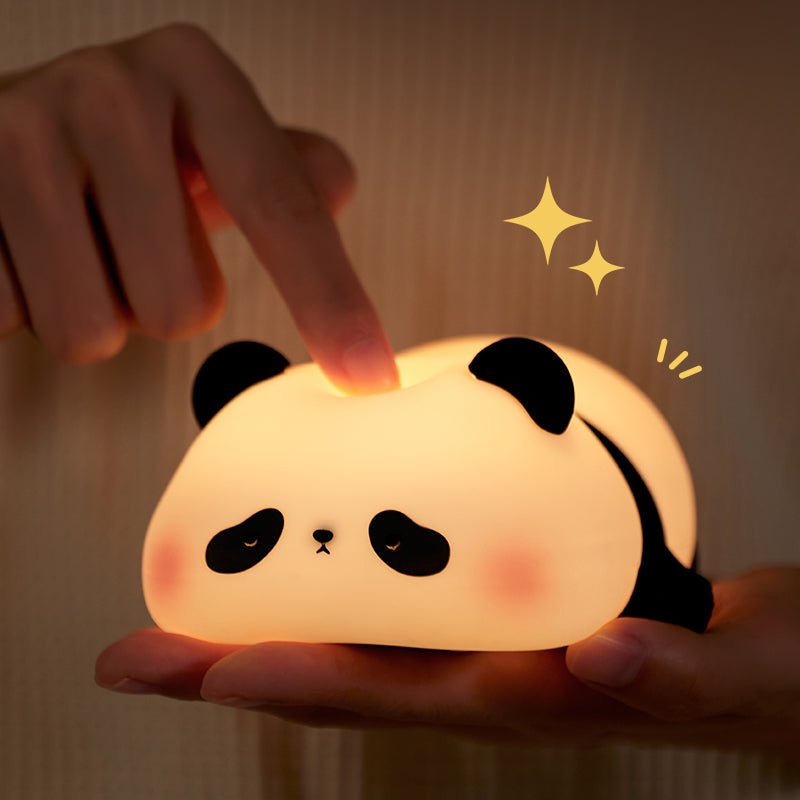 Cute Panda Lamp LED Squishy Animal Tap Tap Night Light with USB Powered ...