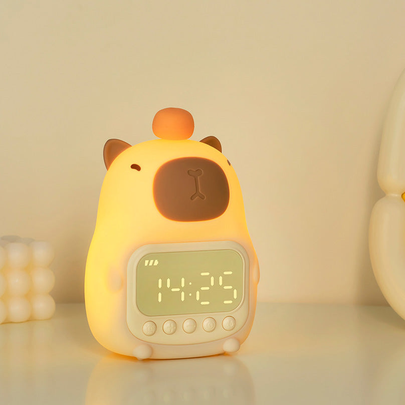 Squishy Silicone Capybara Alarm Clock LED Night Light - Perfect Gift f ...