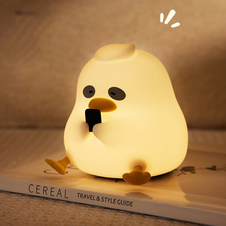 Cute Duck LED Squishy Night Light USB Rechargeable Duck Lamp Best Gift ...